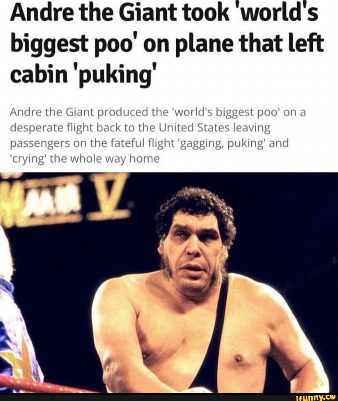 Andre the Giant took 'world's biggest poo' on plane that left cabin ...