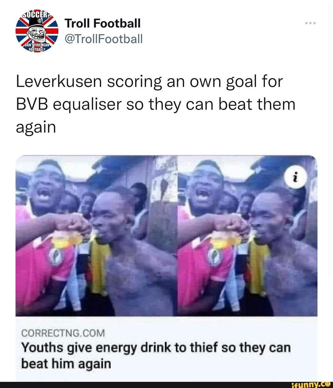 Ya Troll Football VW222NV @TrollFootball Leverkusen scoring an own goal ...