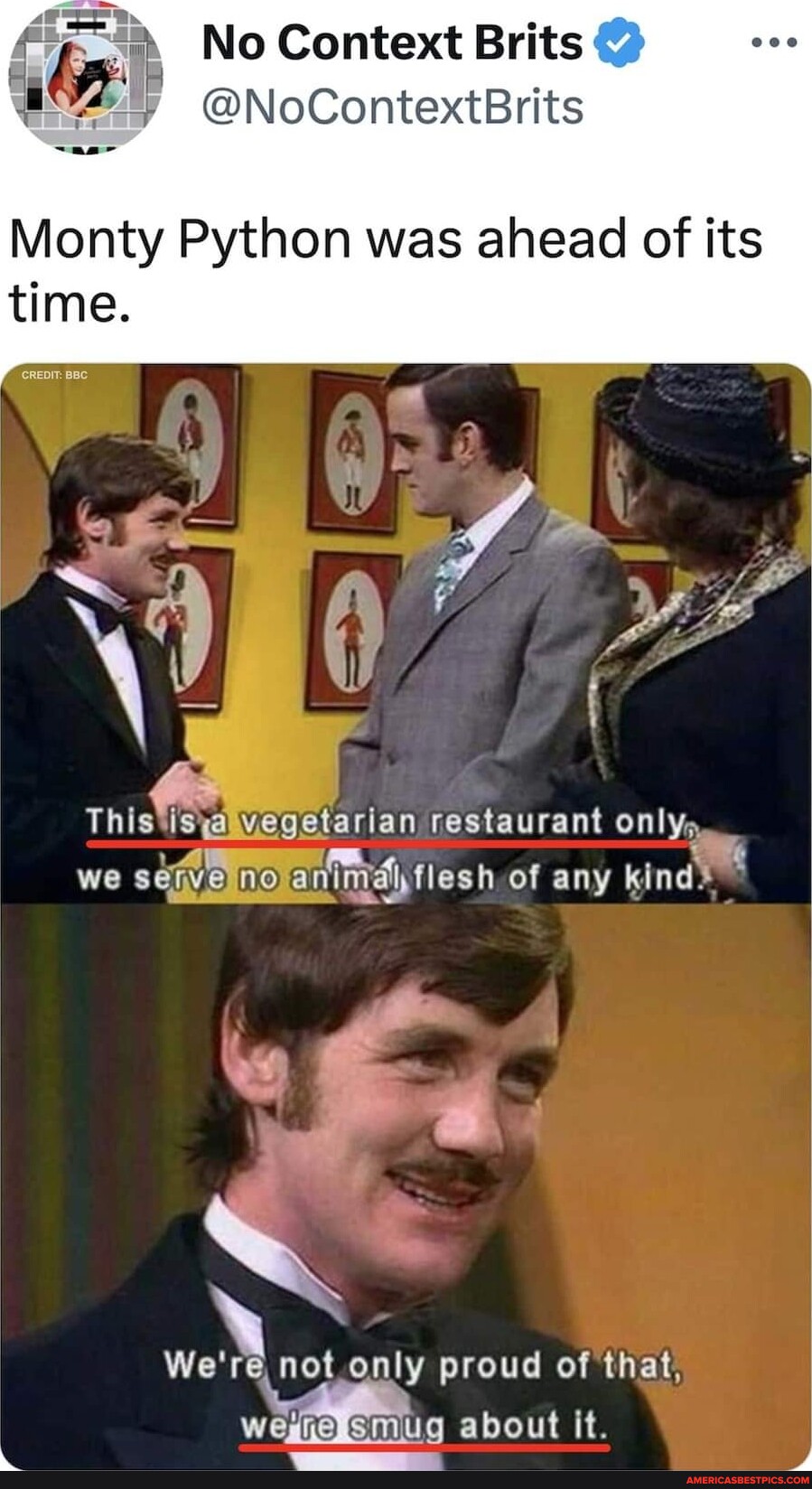 No Context Brits @ + @NoContextBrits Monty Python was ahead of its time ...