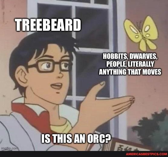 TREEBEARD HOBBITS, DWARVES, PEOPLE, LITERALLY ANYTHING THAT MOVES IS ...