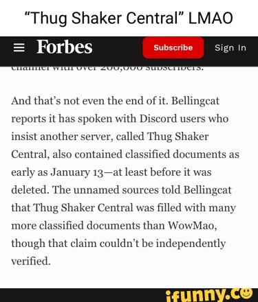 "Thug Shaker Central" LMAO Forbes Subscribe And that's not even the end ...