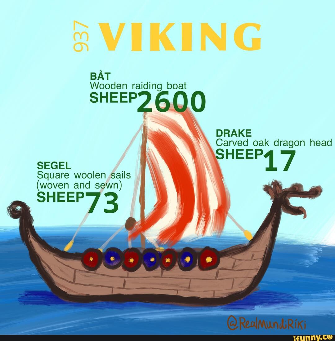 VIKING BAT Wooden raiding boat SHEEP DRAKE Carved oak dragon head HEEP ...