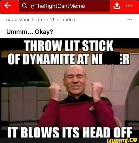 :/TheRightCantMeme + " i.redd.it Ummm... Okay? THROW LIT STICK OF ...