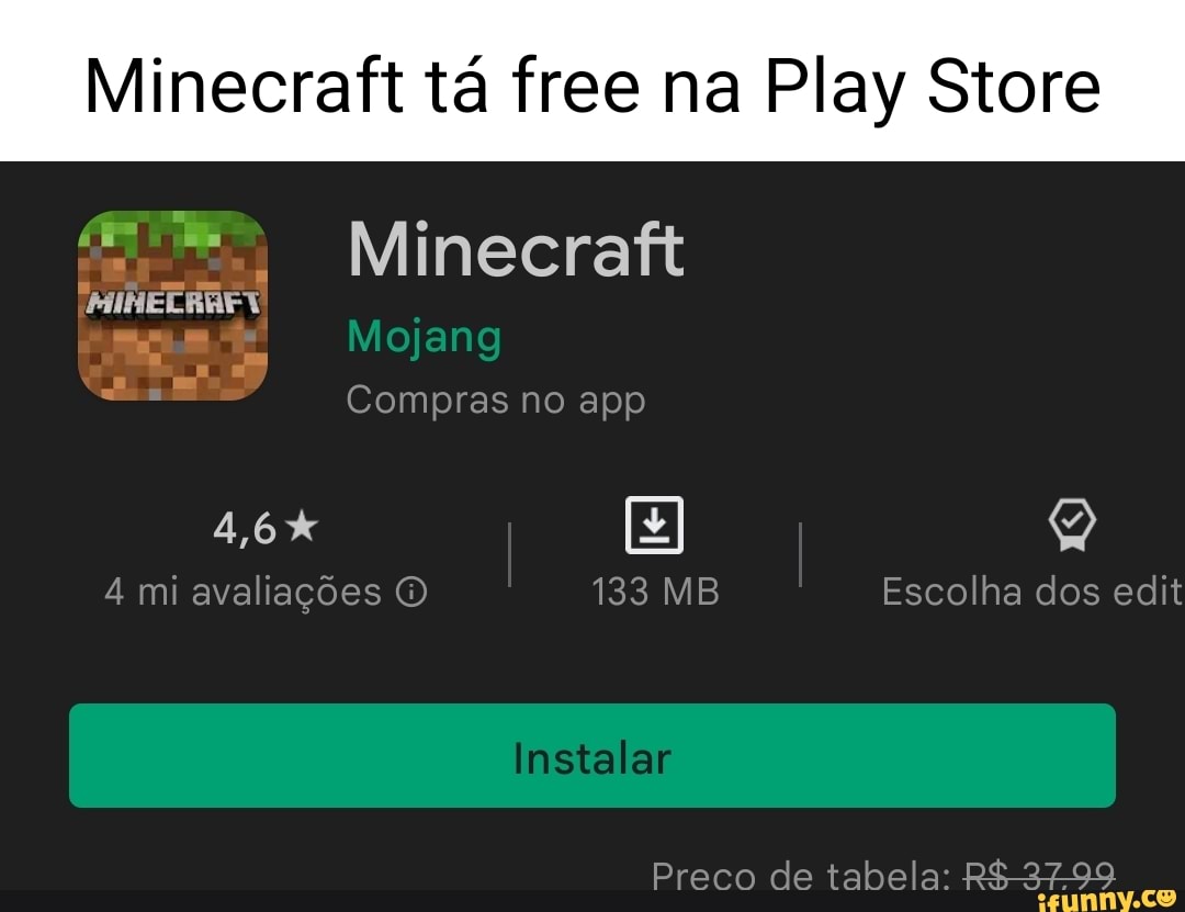 Minecraft ta free na Play Store Minecraft Mojang Compras no app 4,6* 4 ...