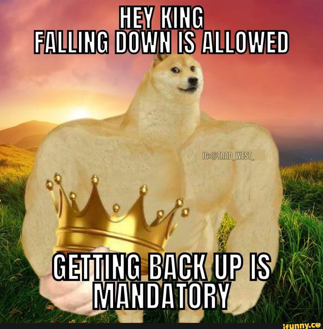 HEY KING FALLING DOWN IS ALLOWED GETTING BACK UP IS *MANDATORY - iFunny