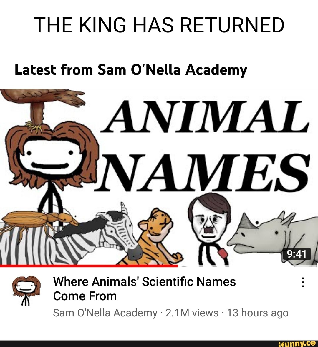 THE KING HAS RETURNED Latest from Sam O'Nella Academy INAIMES Where ...