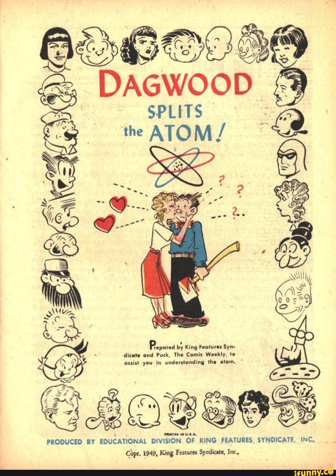 DAGWOOD SPLITS the ATOM / PS red by King Features Syn- dicate ind Puck ...