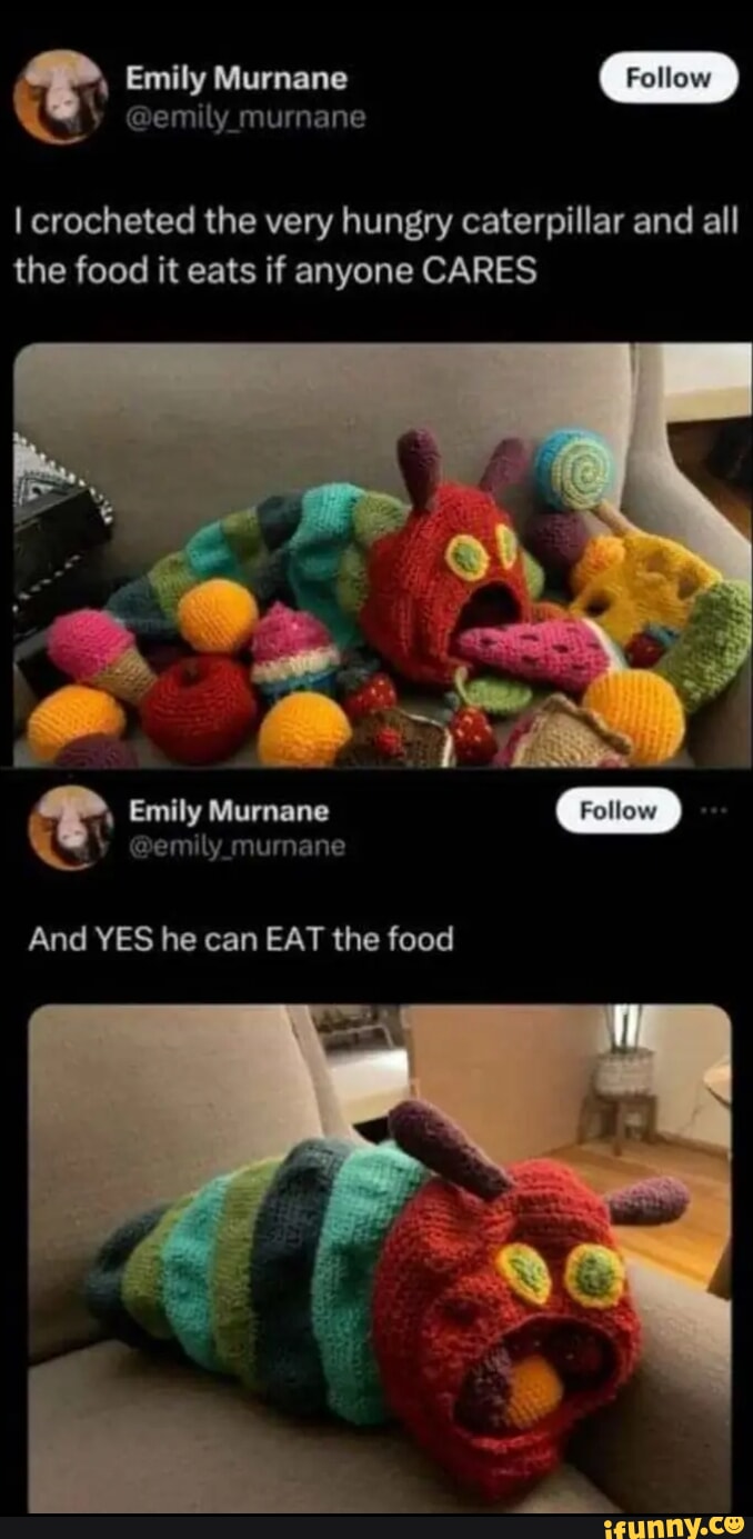 Emily Murnane Follow @emily murnane I crocheted the very hungry ...