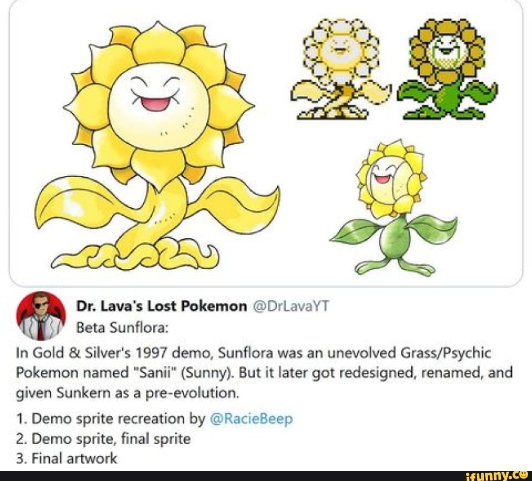 Dr. Lava's Lost Pokemon @DrLavaYT Beta Sunflora: In Gold & Silver's ...
