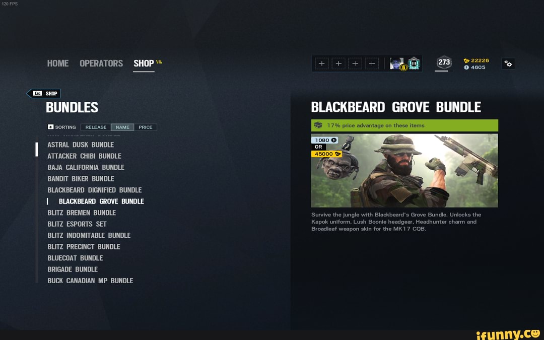 120 FPS SHOP 273 BUNDLES BLACKBEARD GROVE BUNDLE I ASTRAL DUSK ATTACKER ...