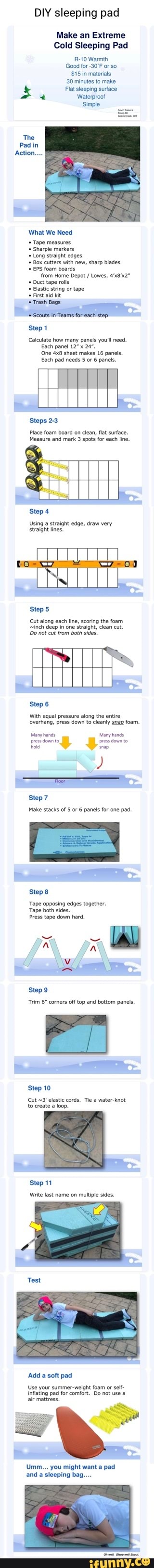 DIY sleeping pad Make an Extreme Cold Sleeping Pad 10 Warmth Good for ...