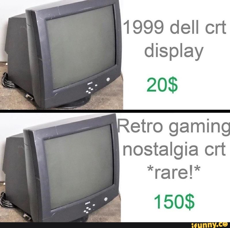 1999 dell crt display Retro gaming nostalgia crt *rare!* 150$ - iFunny