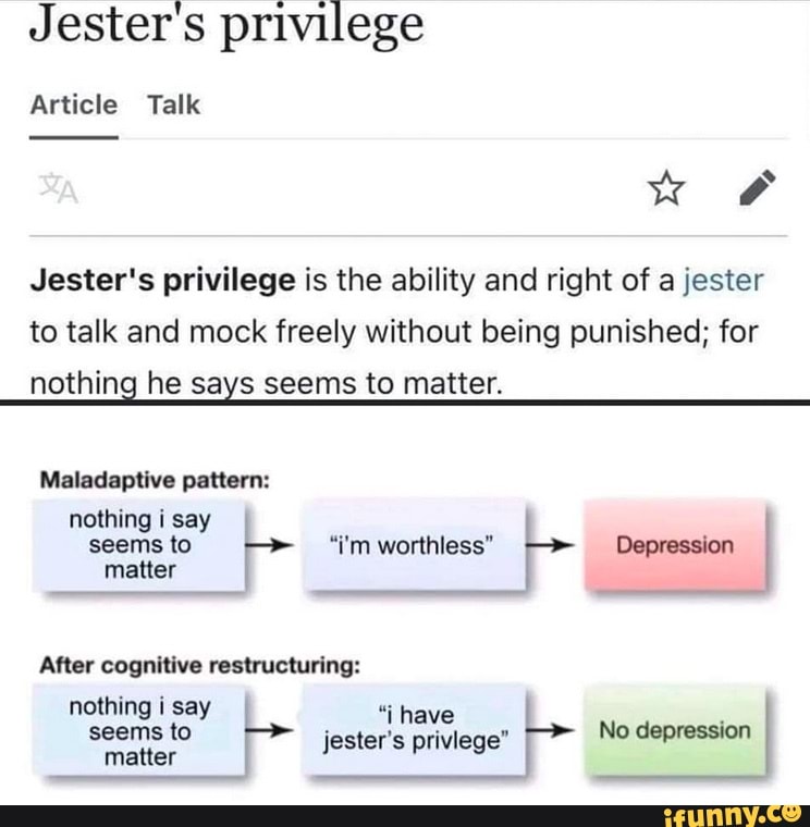 Jester's privilege Article Talk uw OF Jester's privilege is the ability ...
