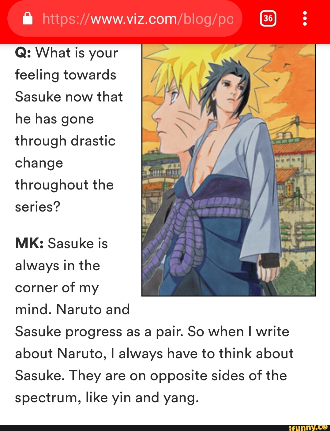 Sasuke - Q: What is your feeling towards Sasuke now that he has gone ...