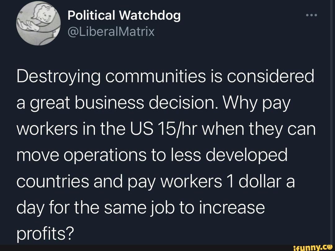 Political Watchdog Destroying communities is considered a great ...