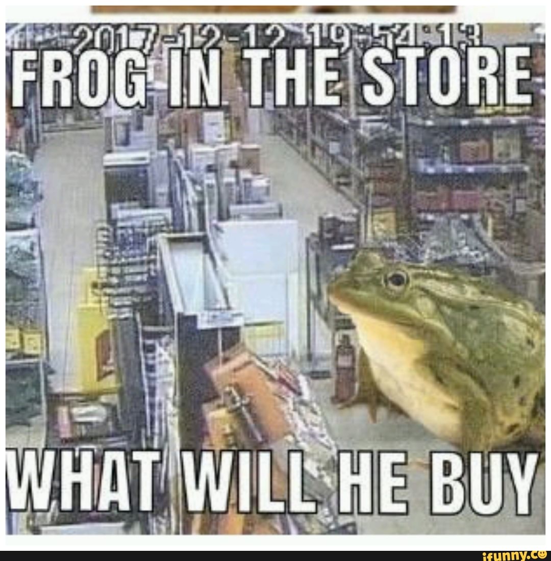 FROG THE STORE WHAT WILL HE BUY - iFunny