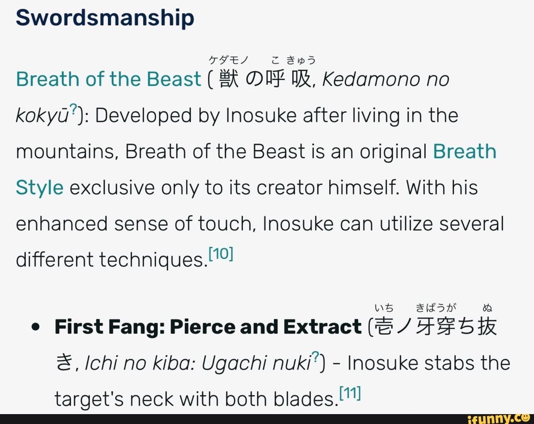 Swordsmanship TIES e ano Breath of the Beast (EX DIF IX, Kedamono no ...
