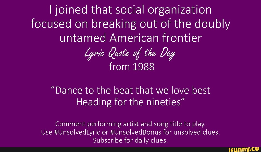 I joined that social organization focused on breaking out of the doubly ...