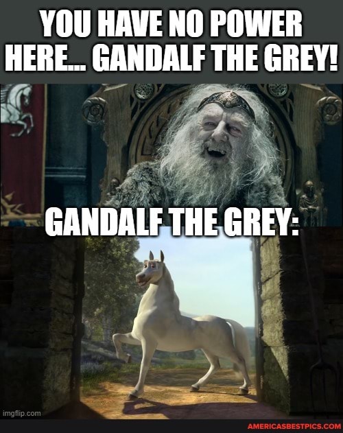 YOU HAVE NO POWER HERE... GANDALF THE GREY! GANDALF THE GREY: - America ...