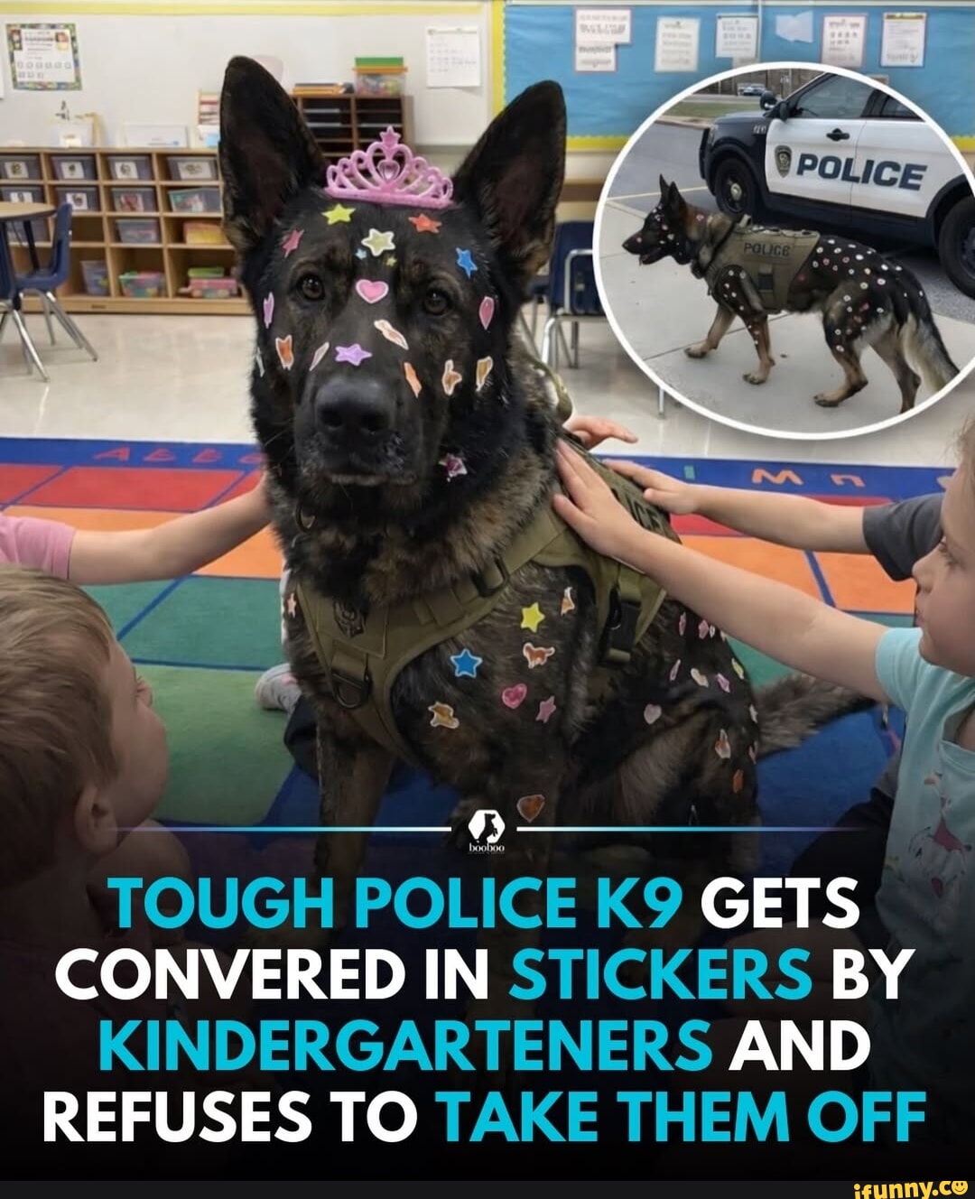 TOUGH POLICE KY GETS CONVERED IN STICKERS BY KINDERGARTENERS AND ...