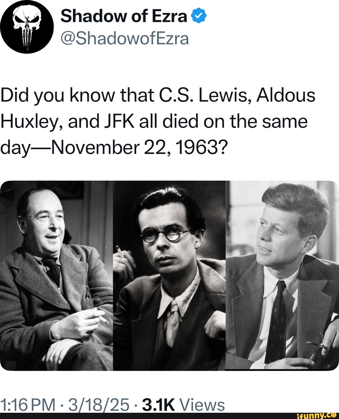 Shadow of Ezra @ @ShadowofEzra Did you know that C.S. Lewis, Aldous ...