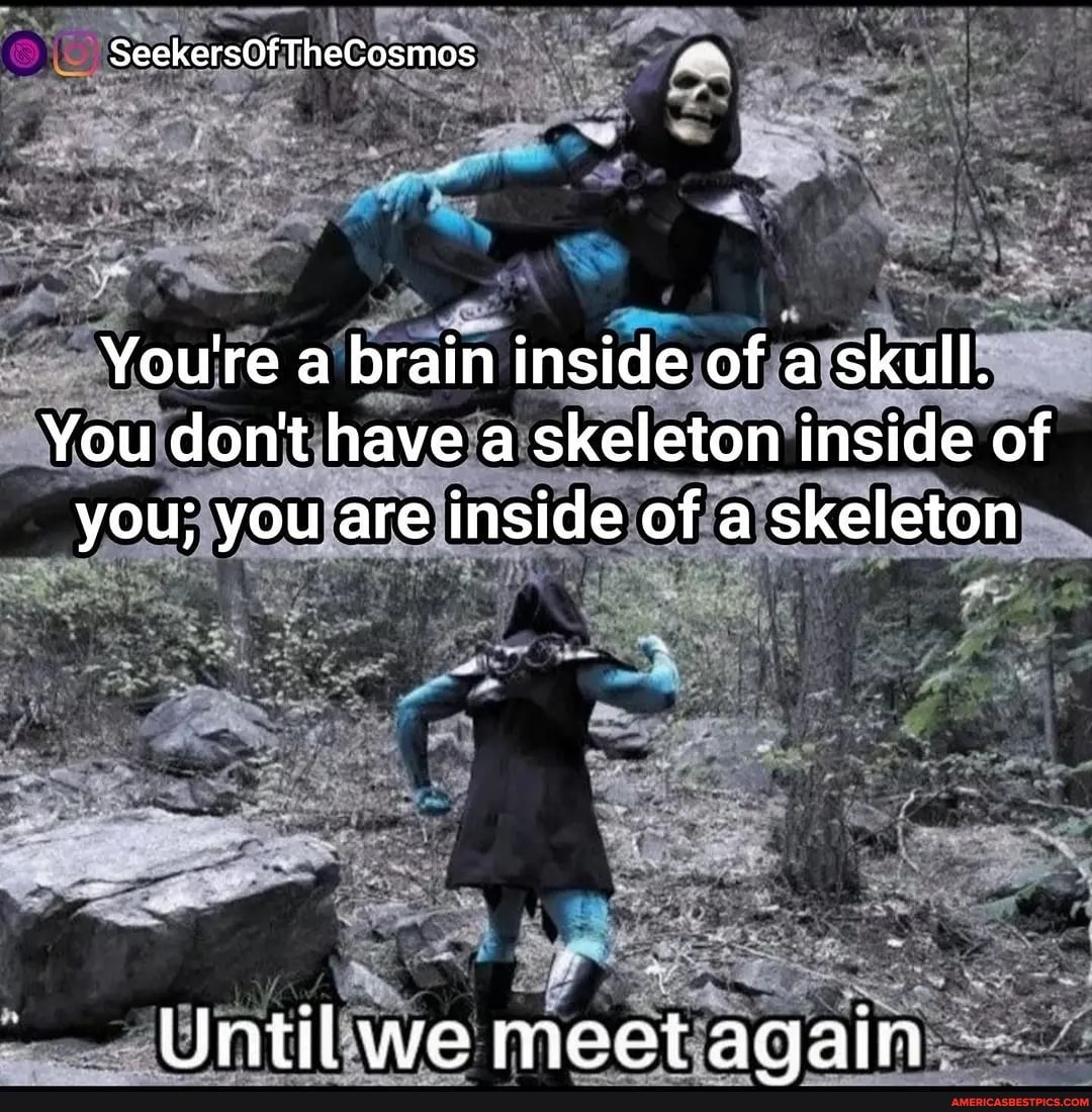 SeekersOfTheCosmos You're a brain inside of a skull. You don't have a ...