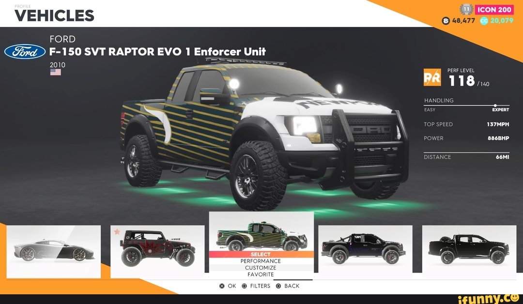 VEHICLES FORD F-150 SVT RAPTOR EVO 1 Enforcer Unit 2010 BR 118 POWER 4 ...