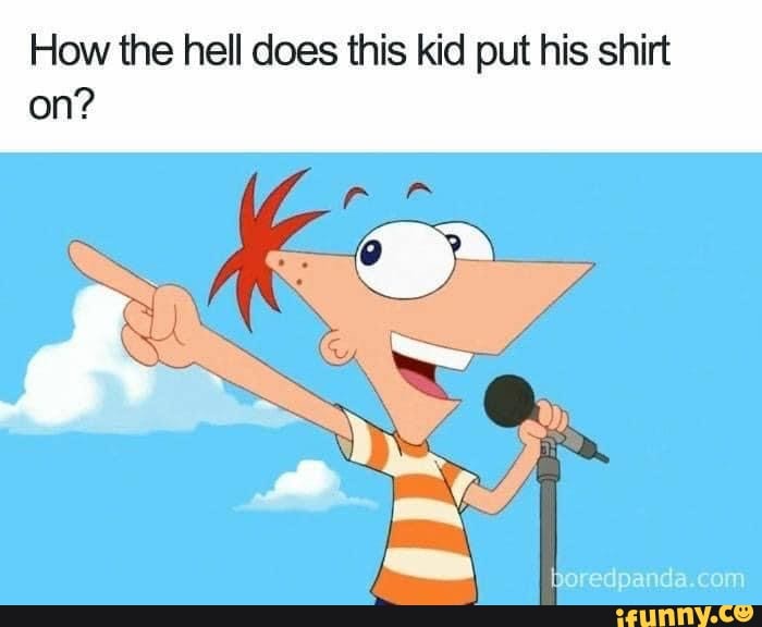 How the hell does this kid put his shirt on? - iFunny