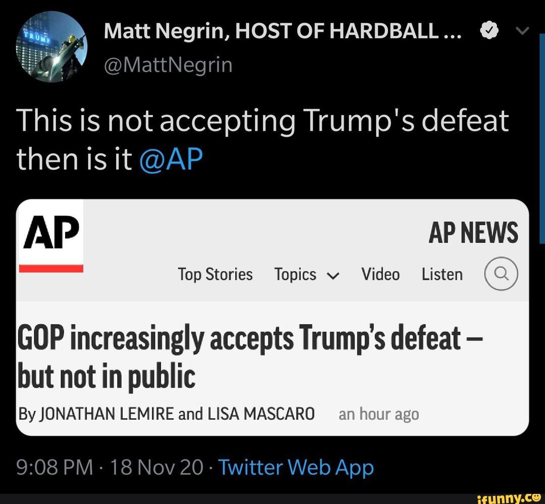 Matt Negrin, HOST OF HARDBALL... @ This is not accepting Trump's defeat ...