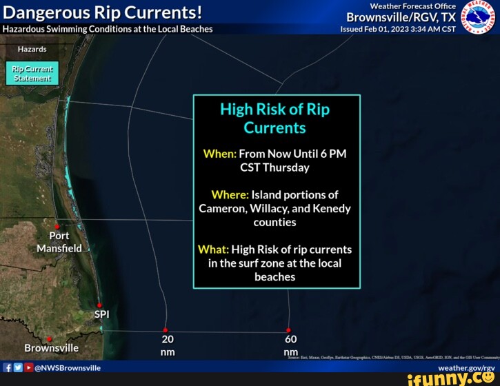 Dangerous Rip Currents! che Issued Feb TX Hazardous Swimming Conditions ...