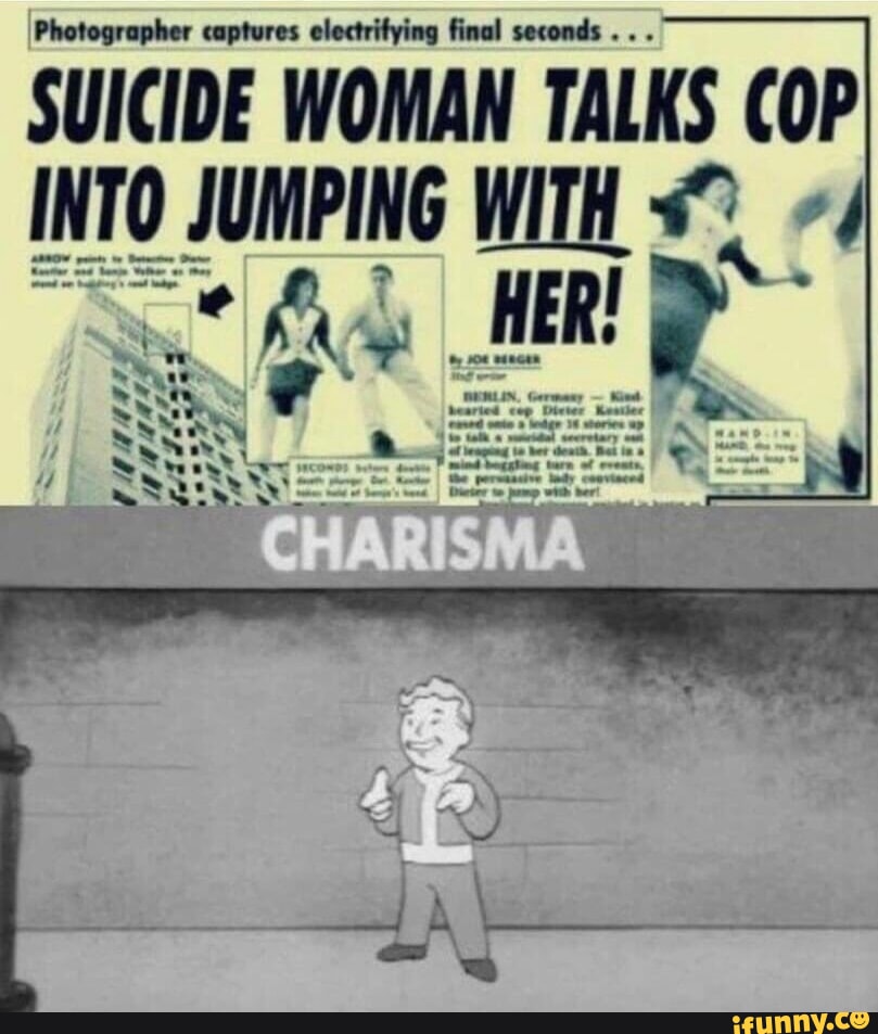SUICIDE WOMAN TALKS COP INTO JUMPING WITH HER! - iFunny