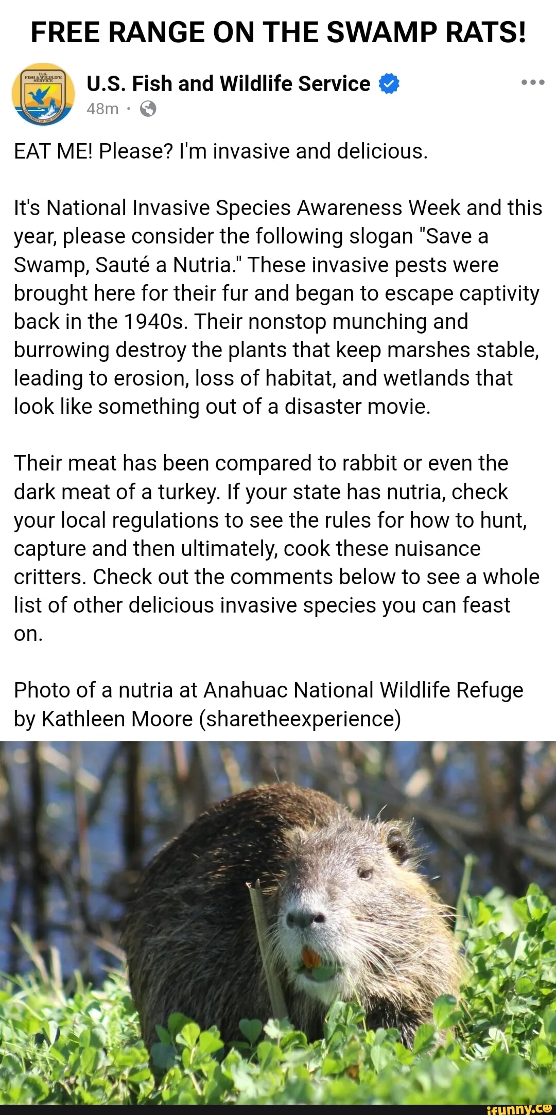 FREE RANGE ON THE SWAMP RATS! U.S. Fish and Wildlife Service @ oee cA ...