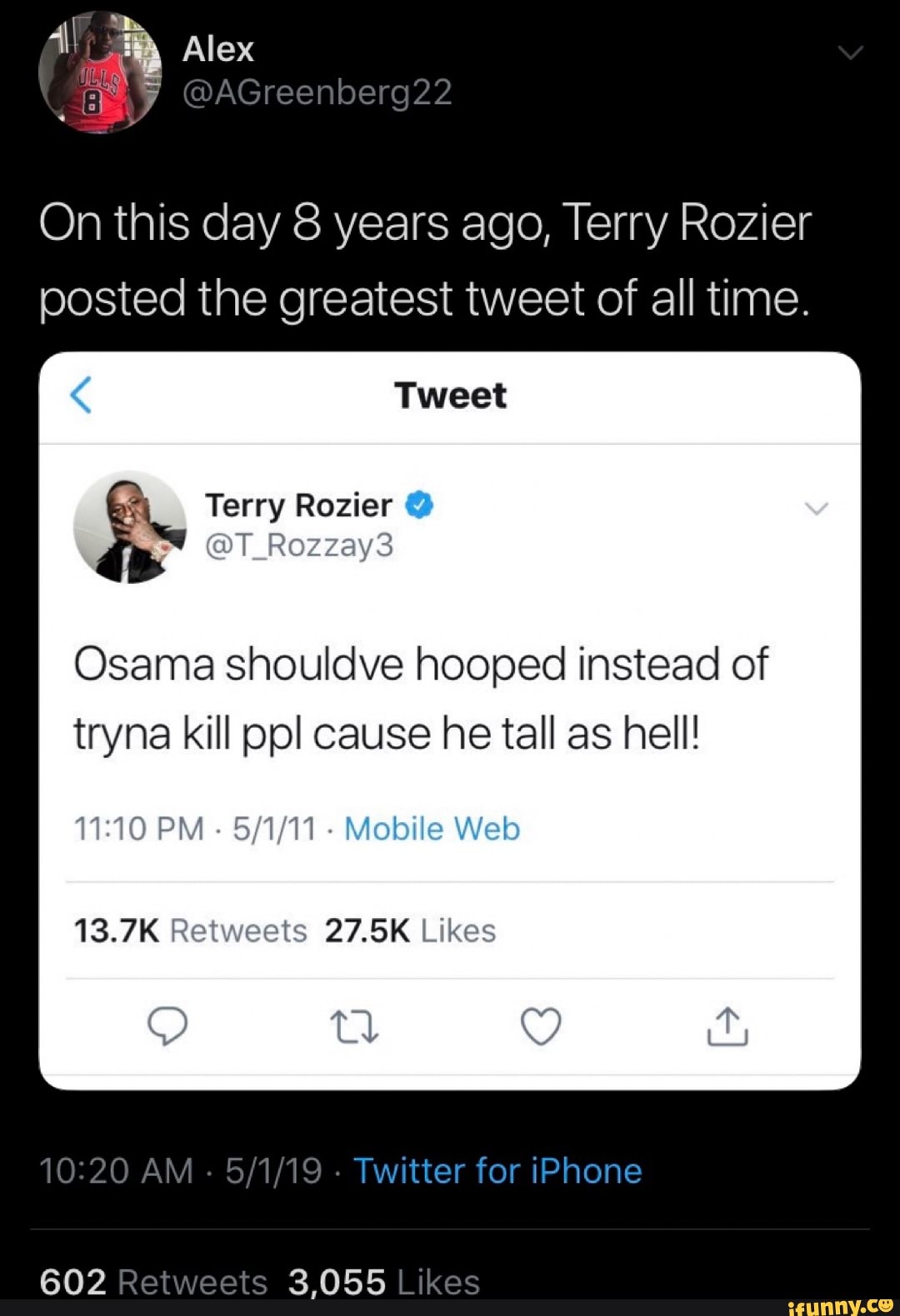 On this day 8 years ago, Terry Rozier posted the greatest tweet of all ...