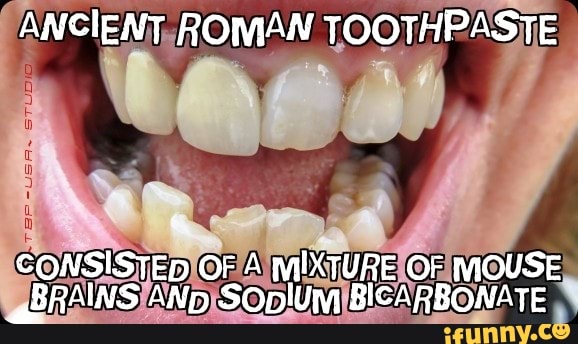 ANCIENT ROMAN TOOTHPASTE CONSISTED OF A MIXTURE OF MOUSE SRAINS AND ...