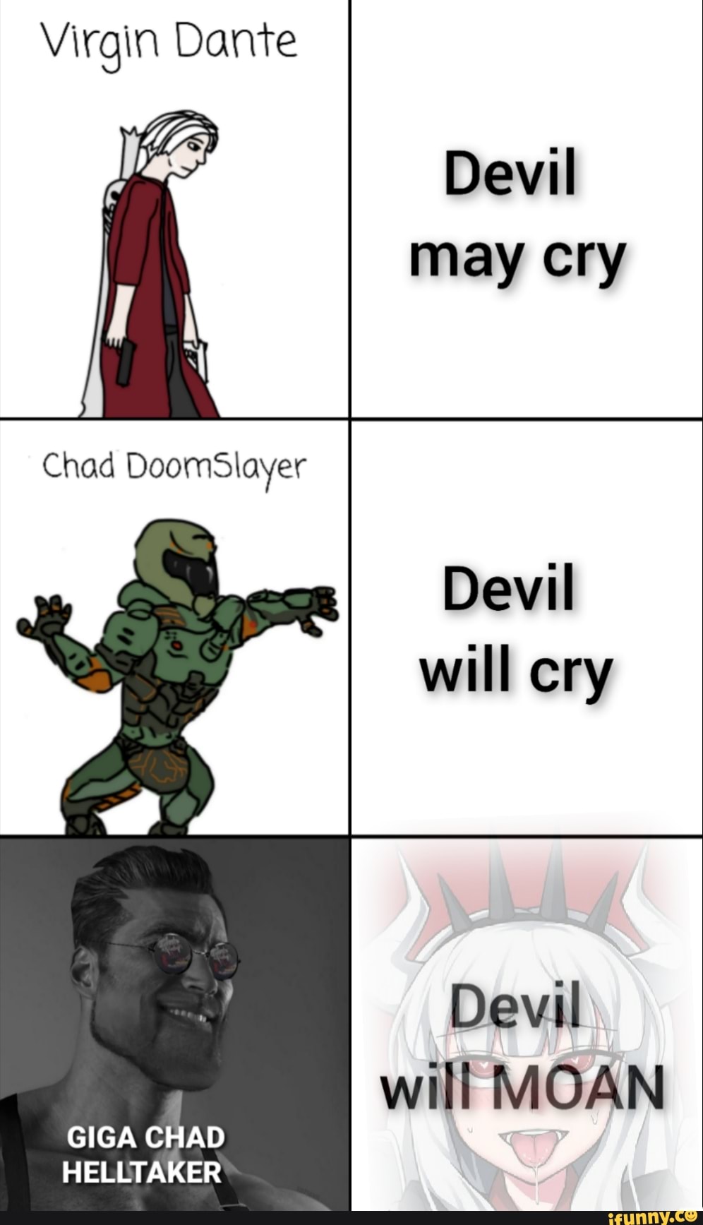 Virgin Dante Devil may cry Chad DoomSlayer Devil will cry Devil will ...