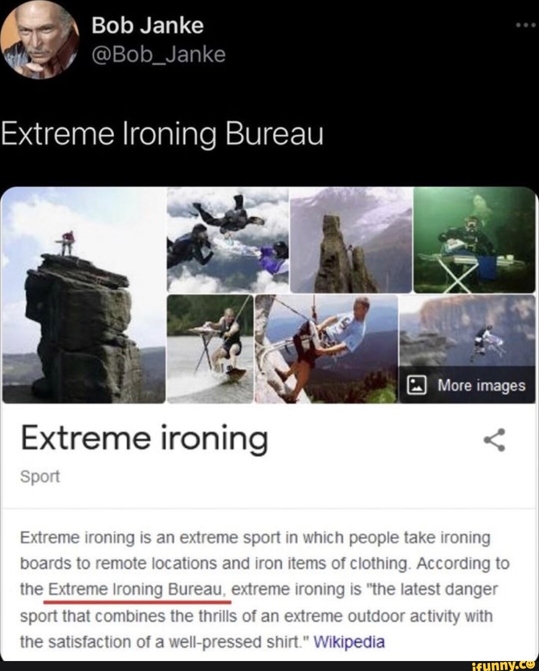 Bob Janke y @Bob_Janke Extreme lroning Bureau More images Extreme ...