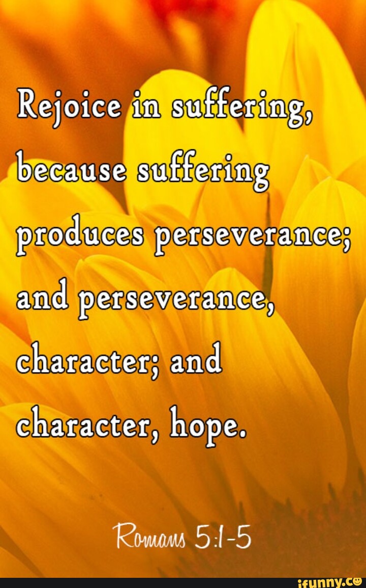 Rejoice in suffering, because suffering produces perseverance; and ...