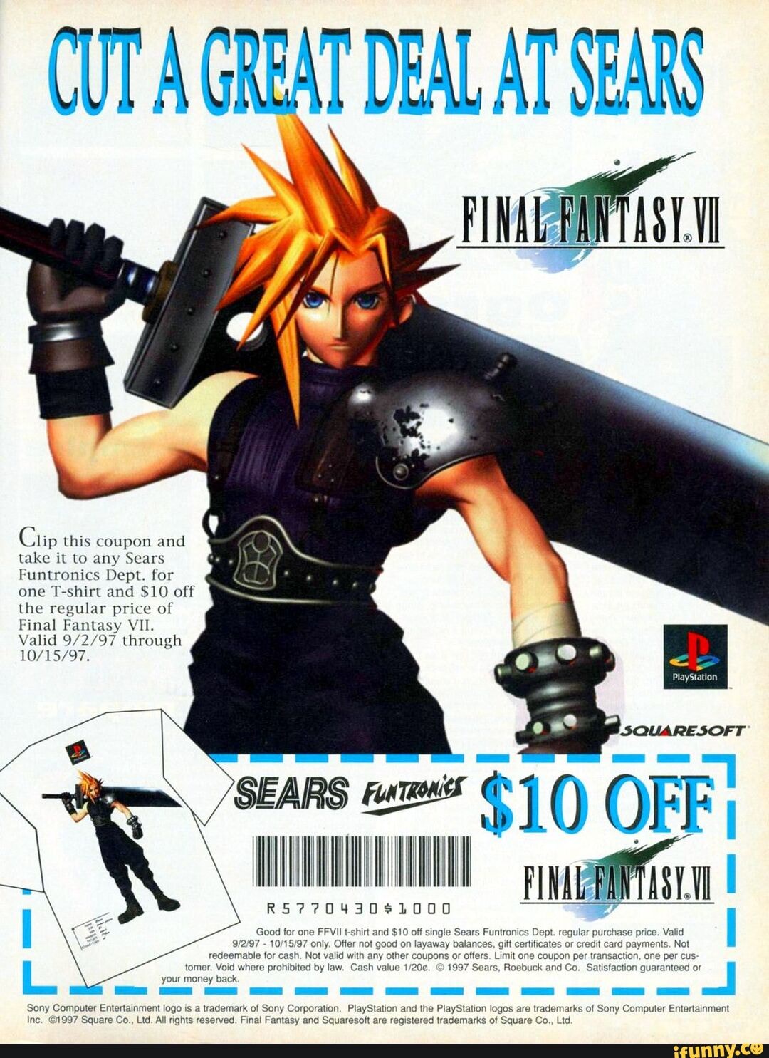 Final Fantasy 7 was released 25 years ago today in 1997 - CUT A GREAT ...