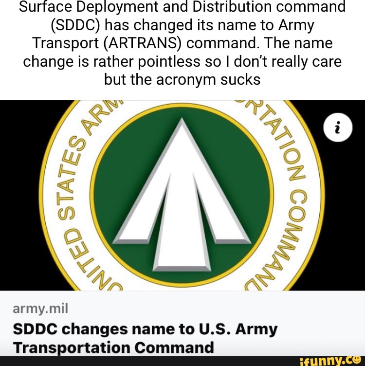 Surface Deployment and Distribution command (SDDC) has changed its name ...