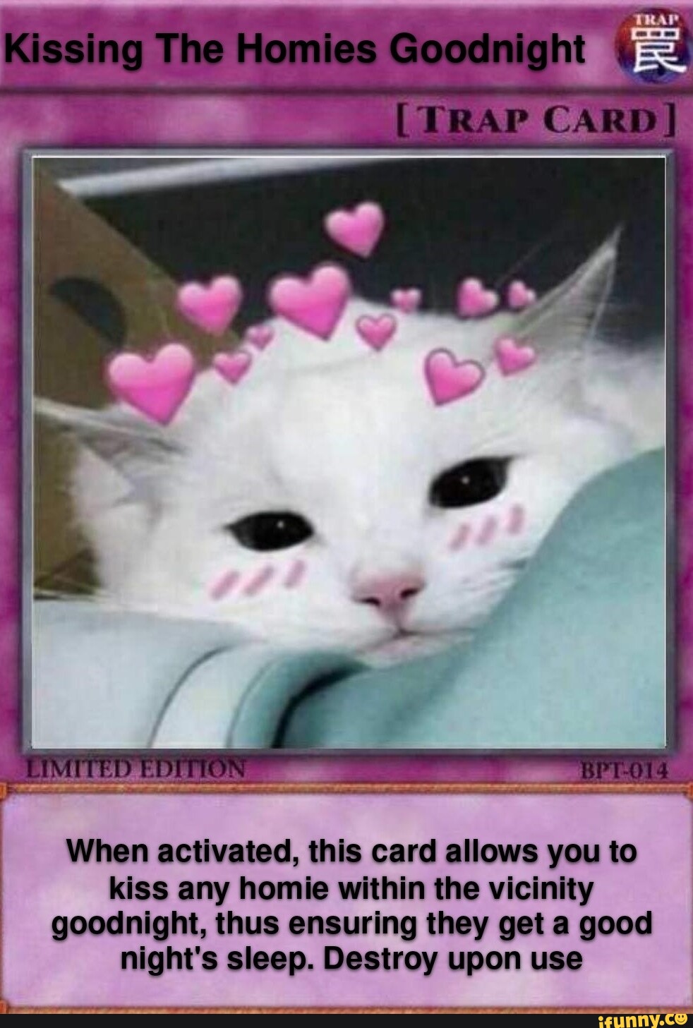 Kissing Goodnight CAR When activated, this card allows you to kiss any ...