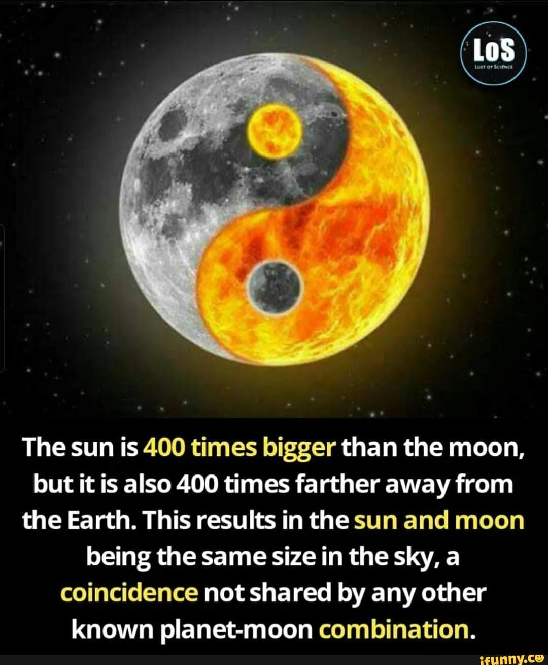 LoS The sun is 400 times bigger than the moon, but it is also 400 times ...