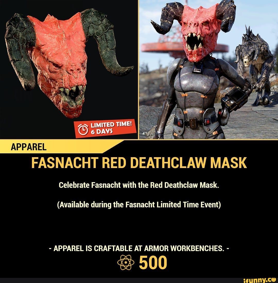 FASNACHT RED DEATHCLAW MASK Celebrate Fasnacht with the Red Deathclaw ...