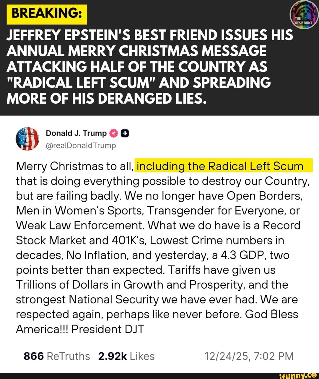 BREAKING: JEFFREY EPSTEIN'S BEST FRIEND ISSUES HIS ANNUAL MERRY ...