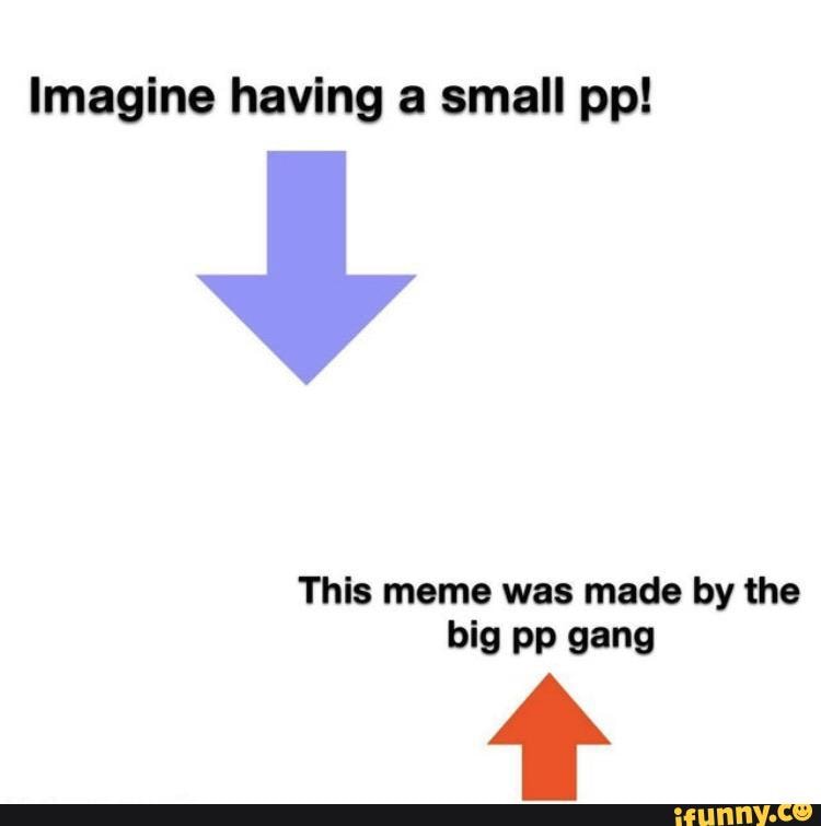 Imagine having a small pp! This meme was made by the big pp gang - iFunny