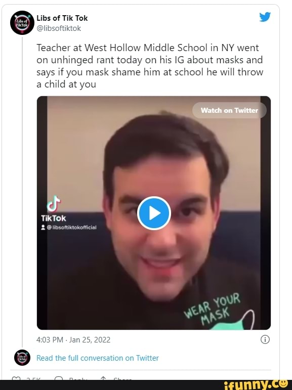Libs Of Tik Tok Libsoftiktok Teacher At West Hollow Middle School In