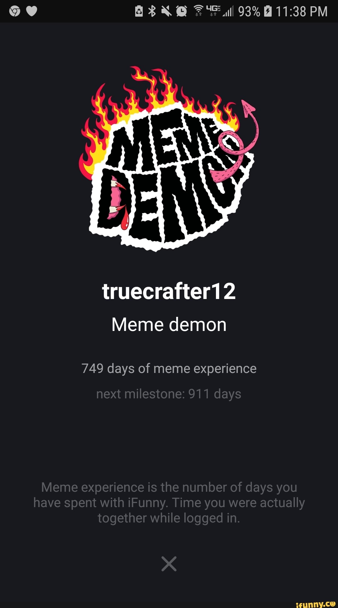 Truecrafter12 Meme demon 749 days of meme experience - iFunny
