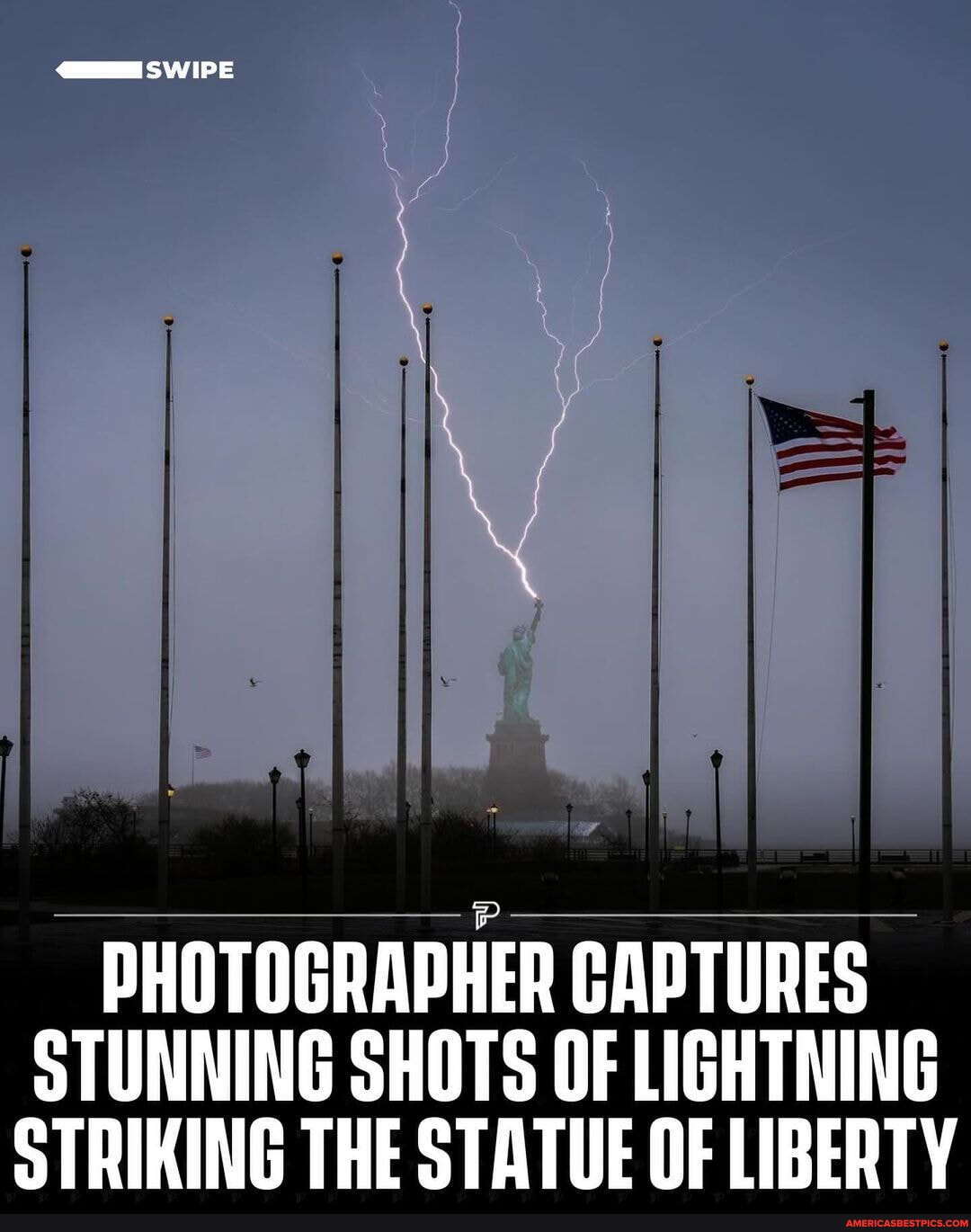 Swipe ️ Photographer captured a striking moment as lightning hit the ...