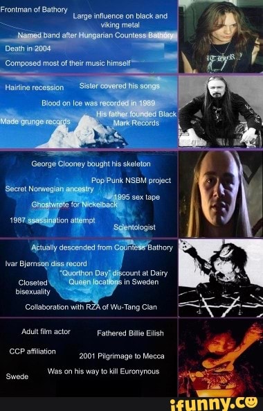 Frontman of Bathory Large influence on biack and viking metal Hairline ...