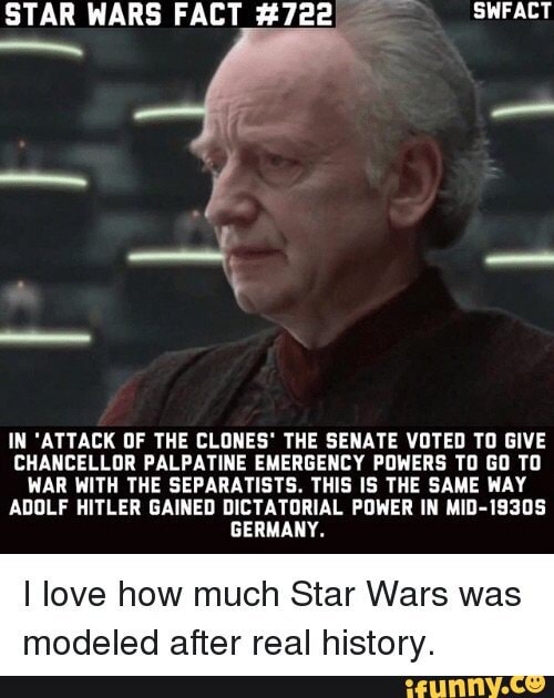 STAR WARS FACT #722 SWFACT IN ATTACK OF THE CLONES' THE SENATE VOTED TO ...