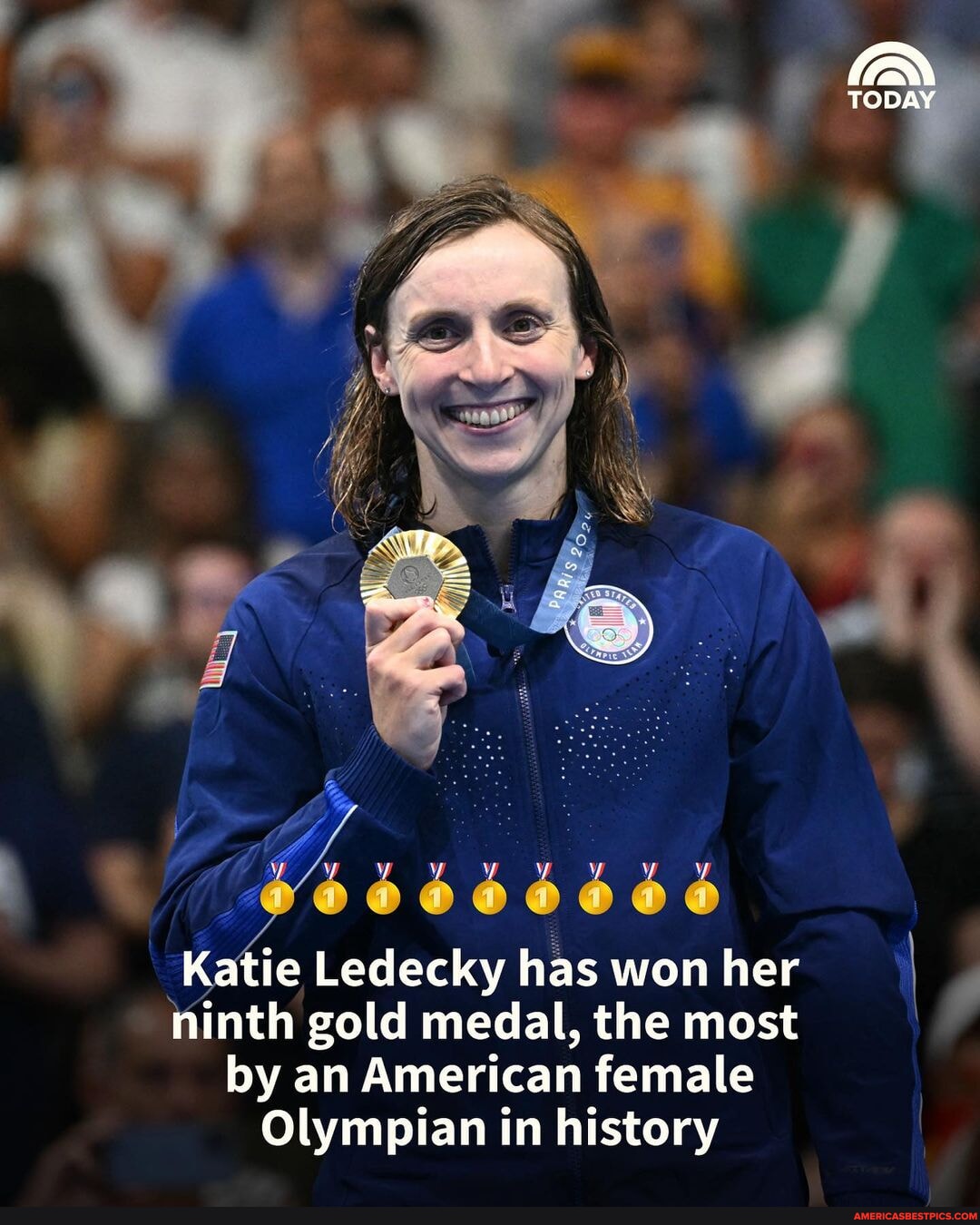 Katie Ledecky won her ninth gold and 14th overall medal! She has now ...